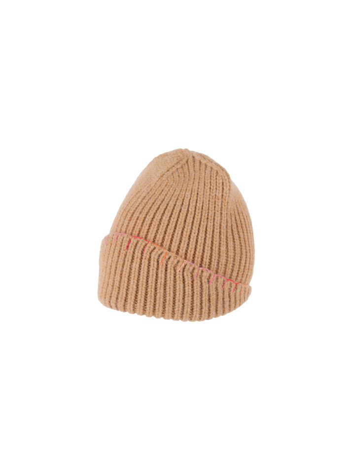 Hand Stiched Knit Beanie - Beige | ETERNAL JOURNEY