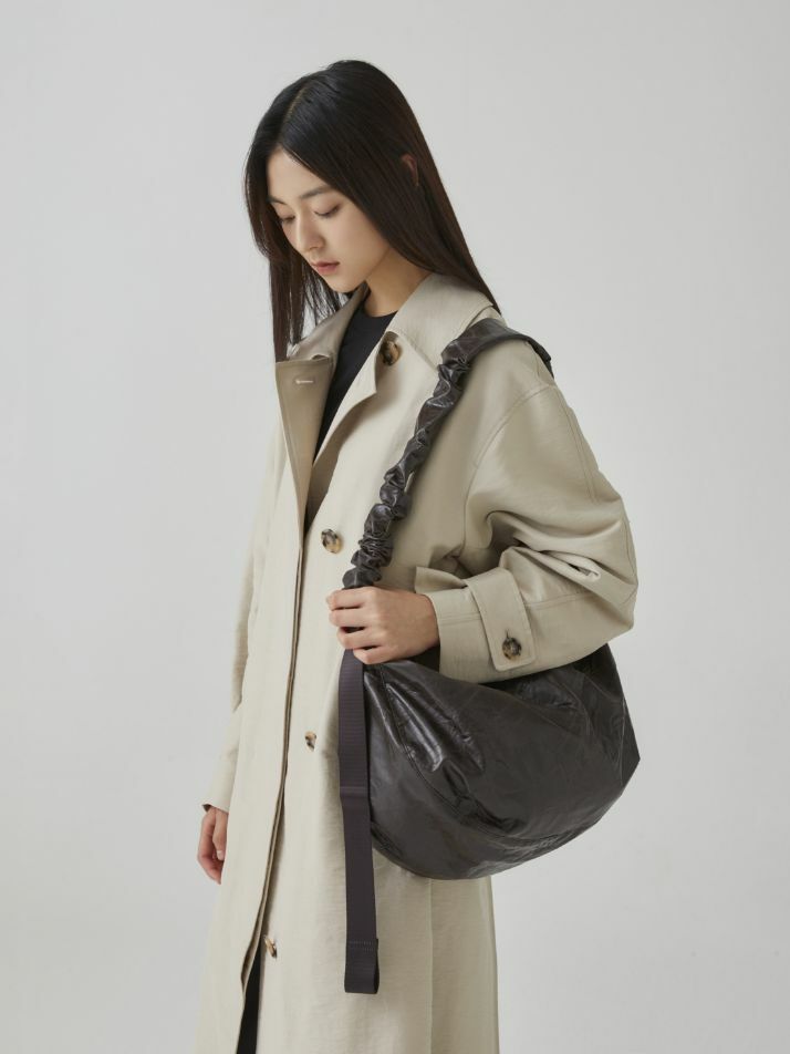 Daily Shirring Bag M_Vegan Leather Roast Brown | ETERNAL JOURNEY