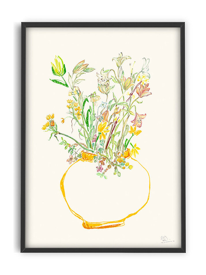 Mette Rix - Wild Flowers Green 50 x 70 | ETERNAL JOURNEY