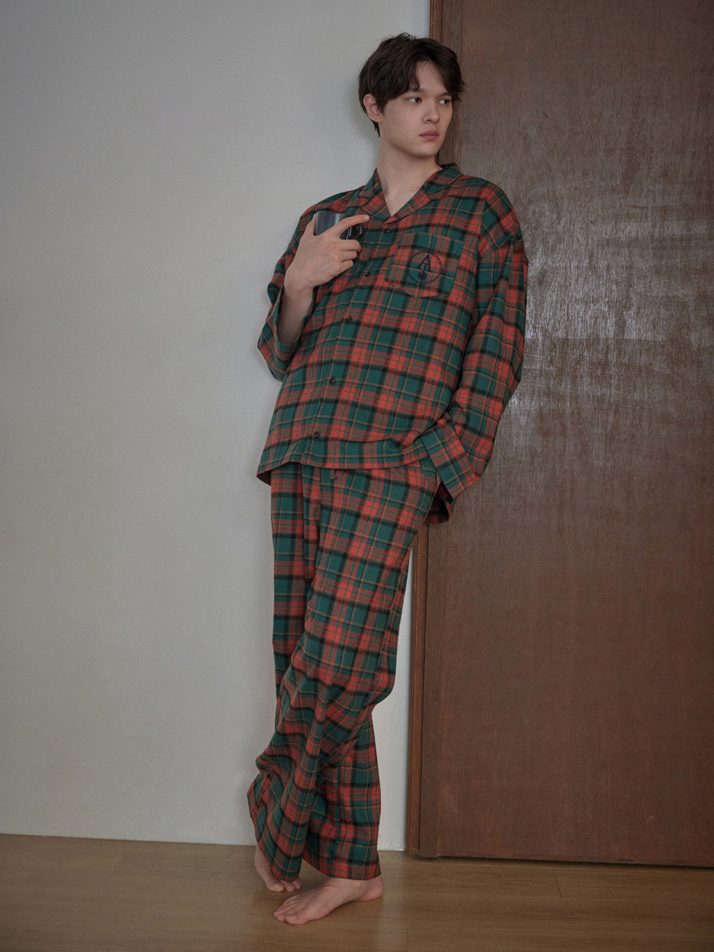 CLASSIC PAJAMA SET_tree check | ETERNAL JOURNEY