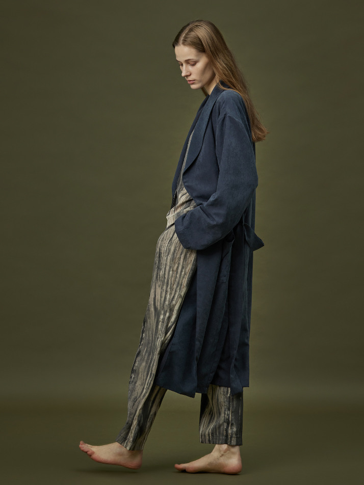 CLASSIC SUEDE LONG ROBE_navy (women) | ETERNAL JOURNEY