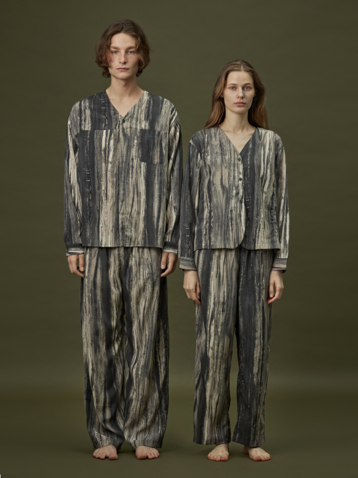 COZY PAJAMA COUPLE SET_flow grey | ETERNAL JOURNEY