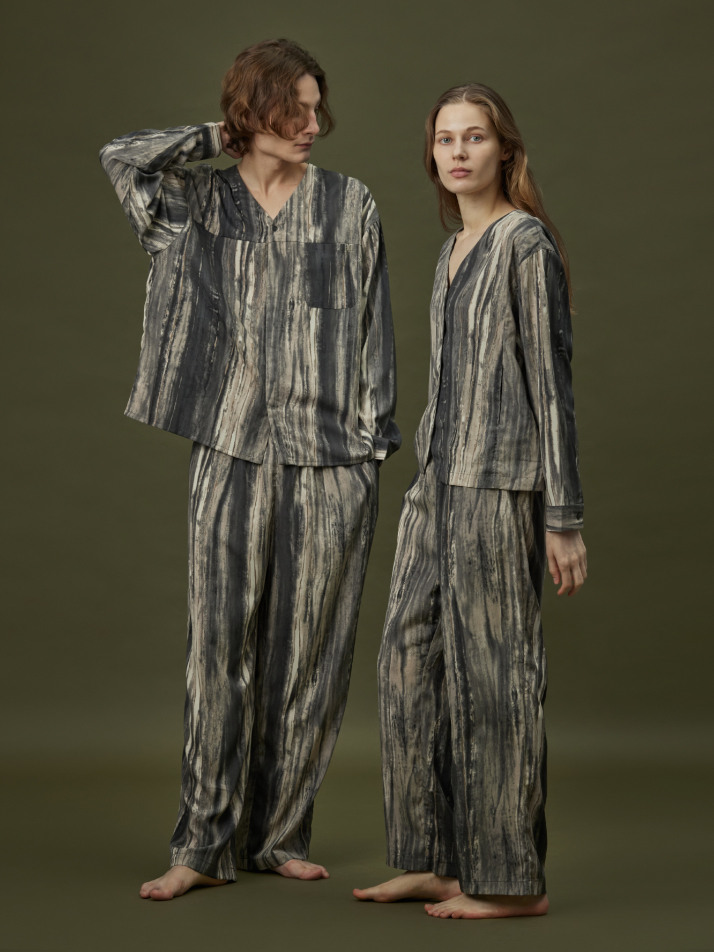 COZY PAJAMA COUPLE SET_flow grey | ETERNAL JOURNEY