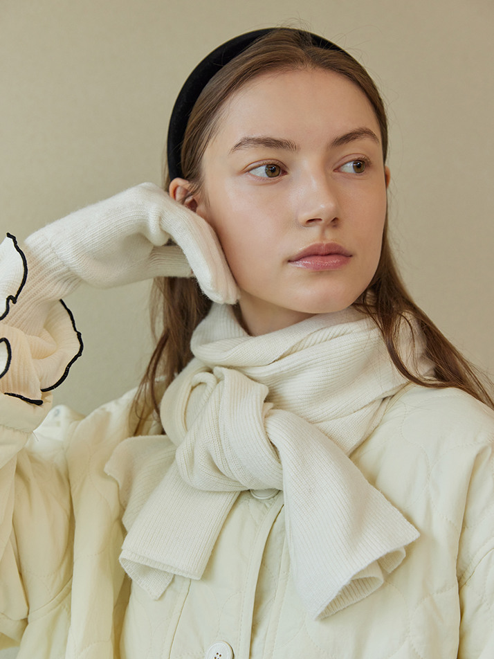 WOOL KNIT MUFFLER_ivory | ETERNAL JOURNEY
