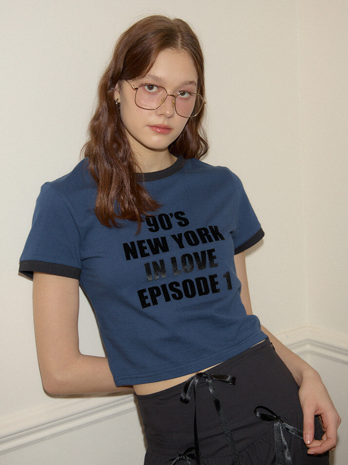 90's New York Crop T_ Deep Blue | ETERNAL JOURNEY