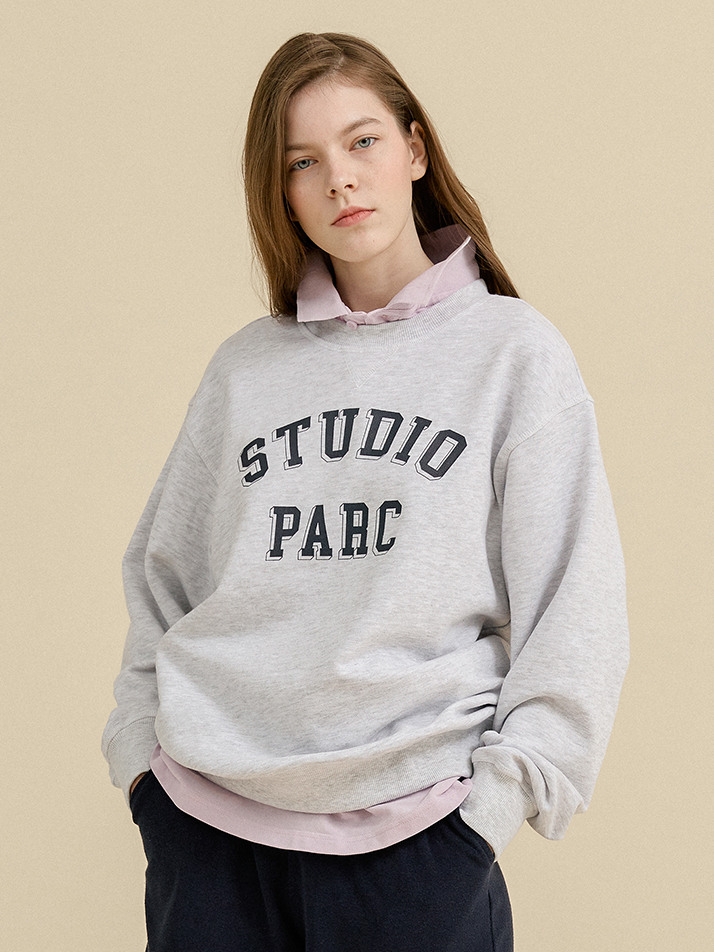 (UNI) Studio Parc Sweatshirt_Melange White | ETERNAL JOURNEY