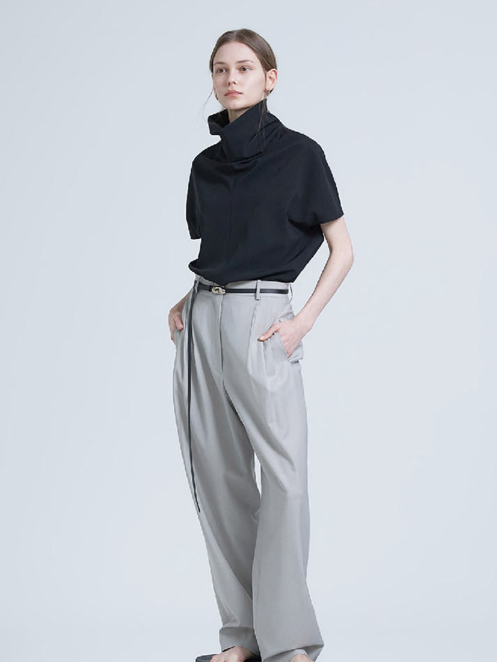 Klint wide leg tapered pants _Gray | ETERNAL JOURNEY