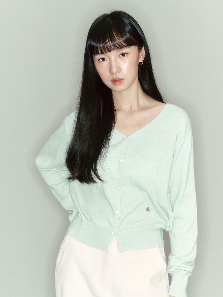 Everyday V-neck Knit Cardigan_mint | ETERNAL JOURNEY