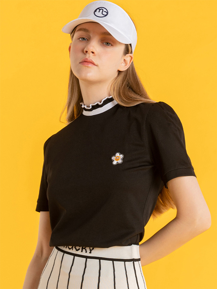 daisy puff T-shirt black | ETERNAL JOURNEY