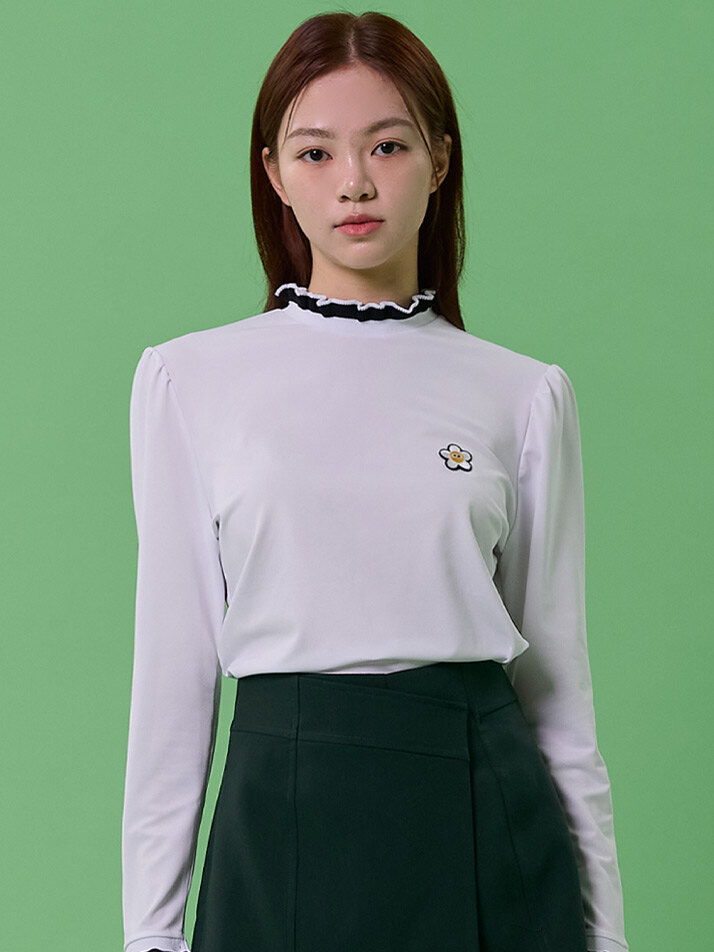 Daisy puff frill T-shirt white | ETERNAL JOURNEY