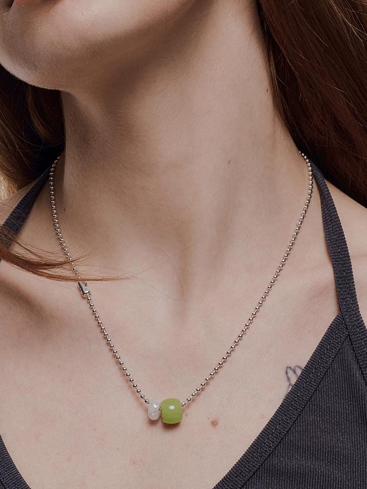 Passing Bead Ball Chain Necklace [sv925] | ETERNAL JOURNEY