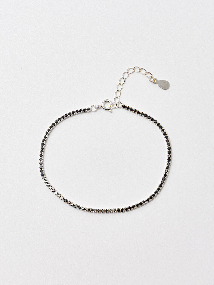 Mini Black Tennis Bracelet [sv925] | ETERNAL JOURNEY