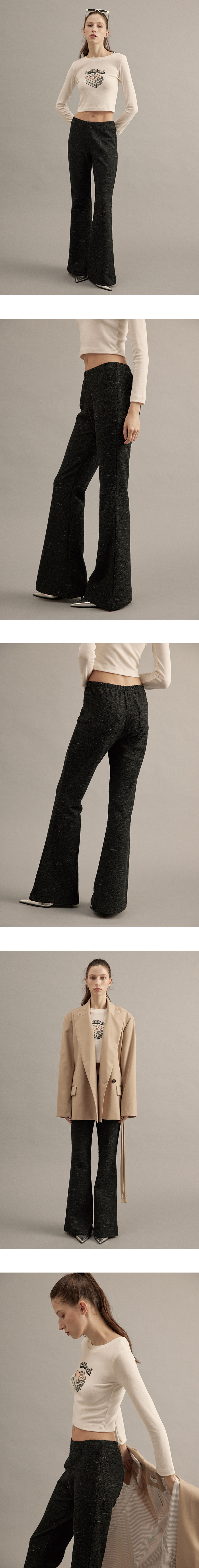 Tweed Jersey Pants Black | ETERNAL JOURNEY