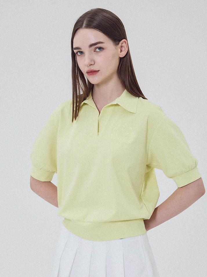 루키 오픈 카라넥 퀵 드라이 티셔츠 YELLOW | ETERNAL JOURNEY