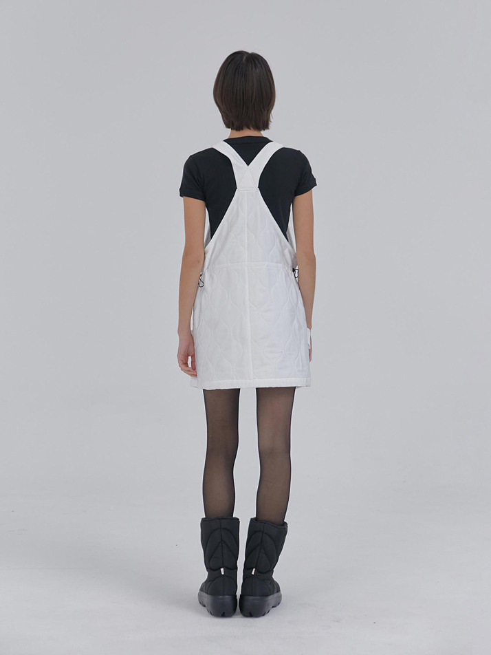 quilted cargo string overall (white) | ETERNAL JOURNEY