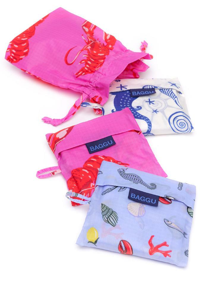 [바쿠백] 휴대용 장바구니 접이식 시장가방 Sea Creatures 3종 세트 | ETERNAL JOURNEY