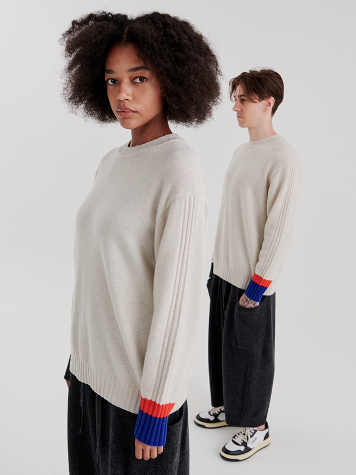 RIB COLOR PULLOVER M (L/GREY) | ETERNAL JOURNEY