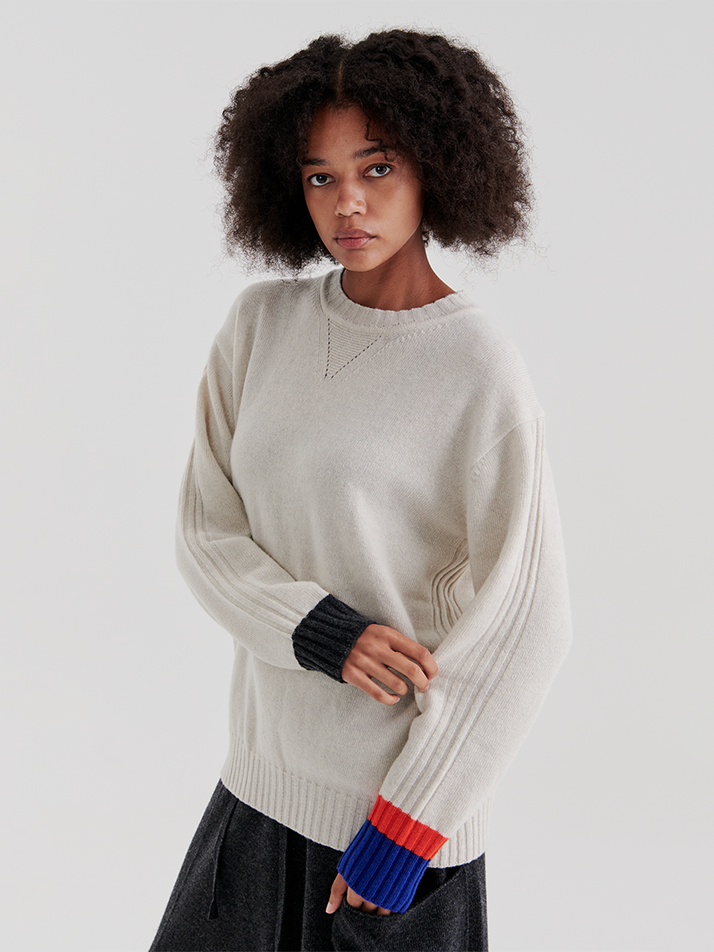 RIB COLOR PULLOVER M (L/GREY) | ETERNAL JOURNEY