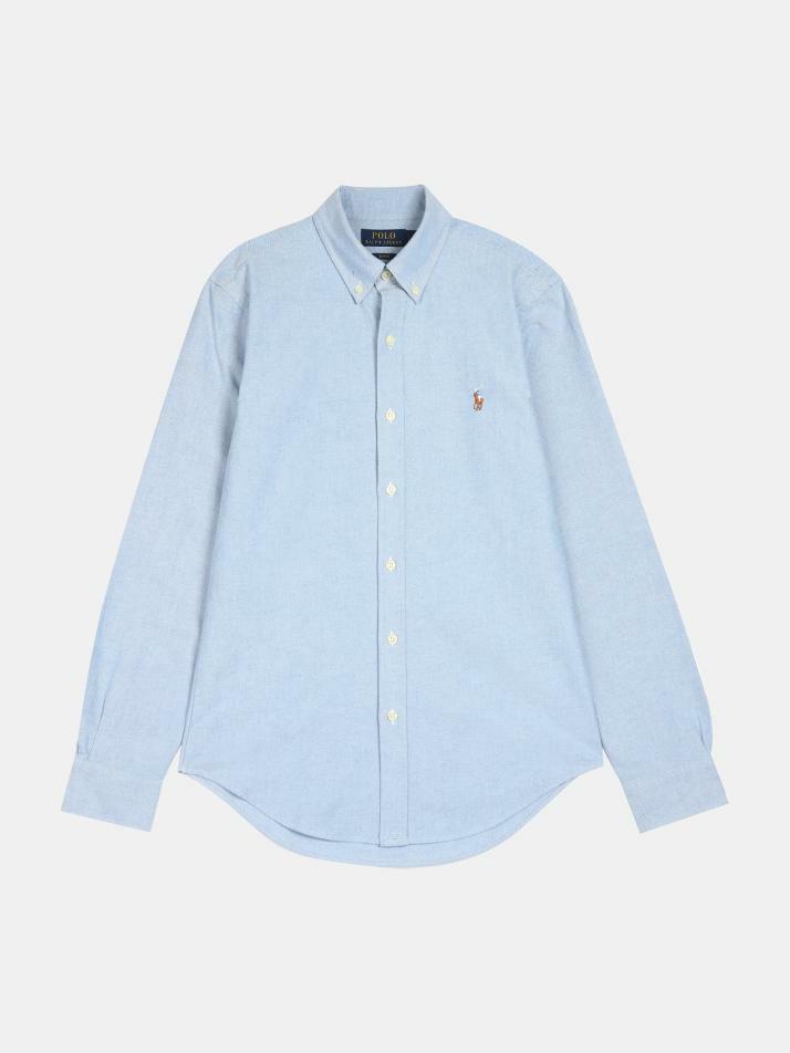 폴로 남자 포니 로고 자수 옥스포드 셔츠 블루 710549084007 | ETERNAL JOURNEY