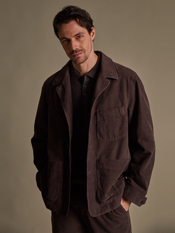 [birbante] 코듀로이 언밸런스 포켓 자켓 - 브라운 | ETERNAL JOURNEY