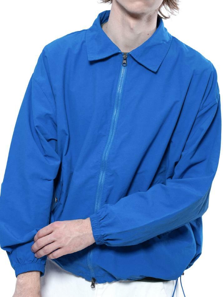 Searsucker Collar Windbreaker Jumper - Blue | ETERNAL JOURNEY