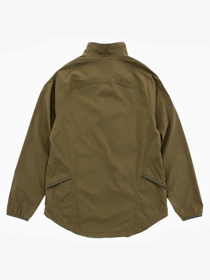 Stretch Nylon Half Zip Jacket - Brown Khaki | ETERNAL JOURNEY