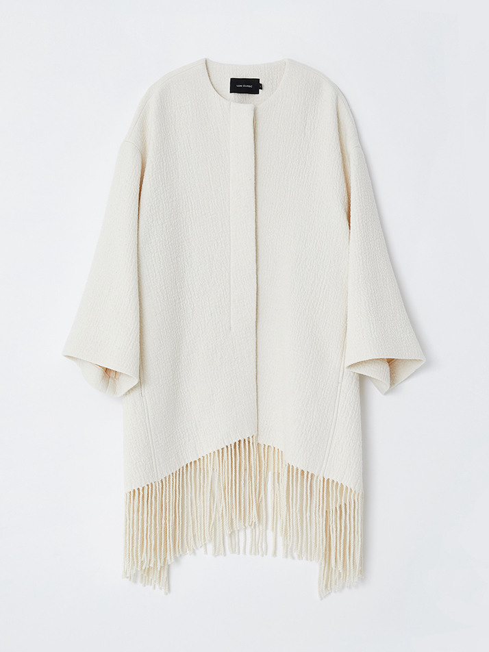 21FW FRINGE COAT - IVORY | ETERNAL JOURNEY