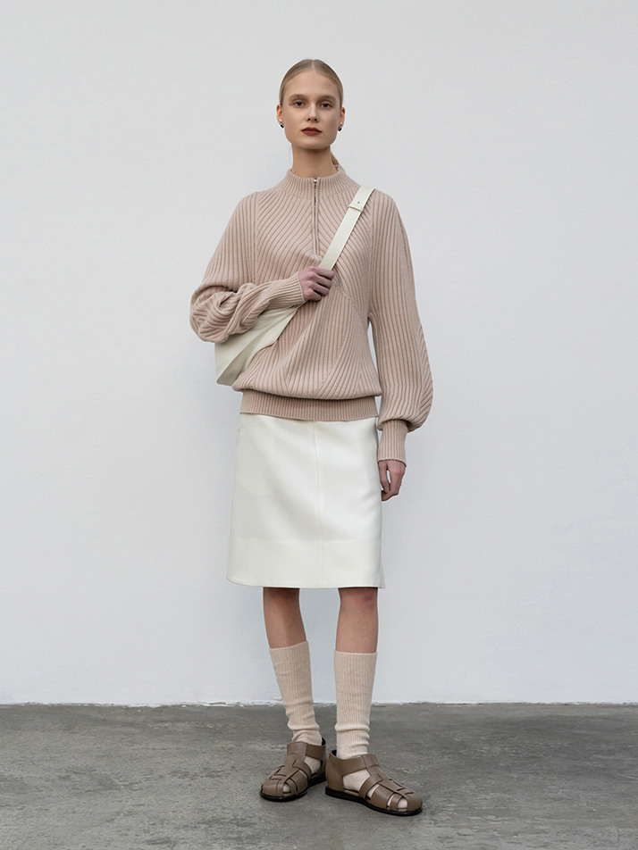 21FW WHOLEGARMENT ZIPUP TOP - BEIGE | ETERNAL JOURNEY