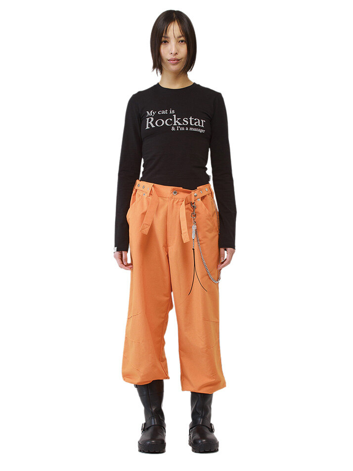 MY CAT IS ROCKSTAR L/S (CROP VER.) BLACK | ETERNAL JOURNEY