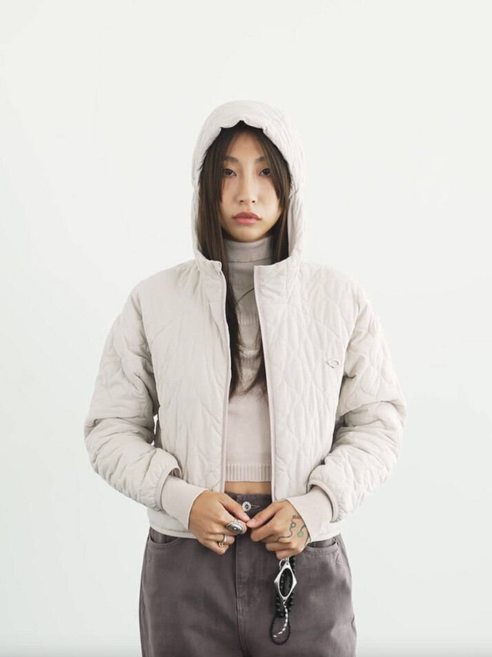 QUILTED HOODED JACKET (IVORY) | ETERNAL JOURNEY