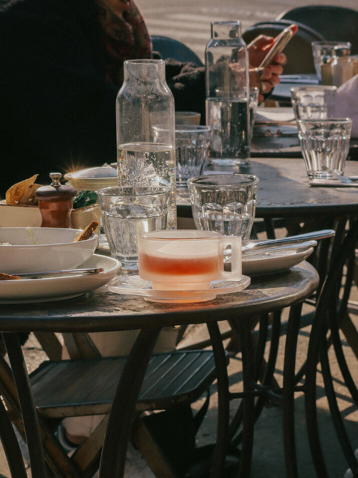 ARNO GLASS CUP AND SAUCER 2set/FROASTED | ETERNAL JOURNEY